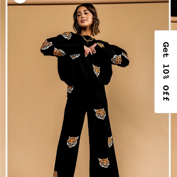 Dressed in LALA | Pants & Jumpsuits | Dressed In Lala Black Tiger Knit ...